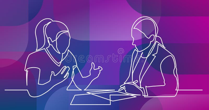 Women Meeting Continuous Line Drawing Stock Illustrations – 104 Women ...