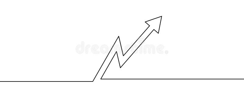 Continuous Line Drawing of Up Arrow. Up Arrow Linear Icon. Arrow ...