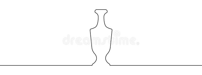 Continuous Line Drawing of Vase. Linear Drawing of a Vase Stock Vector ...