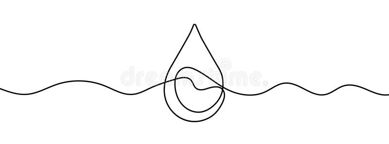 Continuous Line Drawing of Water Drop. Single Line Water Drop Icon ...