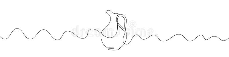 Continuous Line Drawing of Water Jug. Line Art of Jug Stock ...
