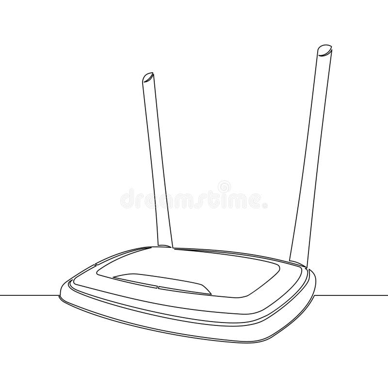 Continuous Line Drawing Wi Fi Router Design Icon Vector Illustration ...