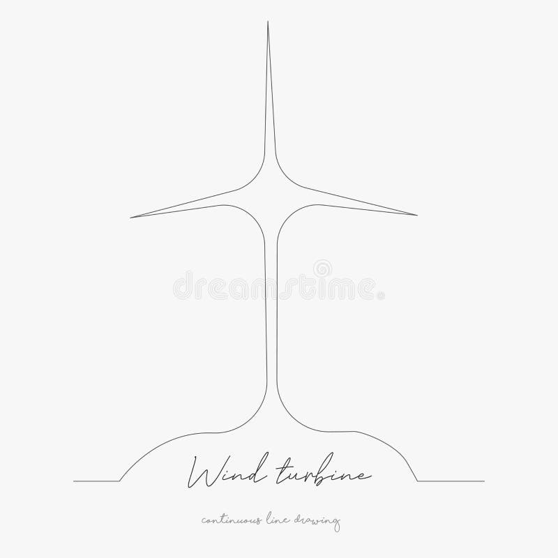 Continuous Line Drawing. Wind Turbine. Simple Vector Illustration. Wind ...