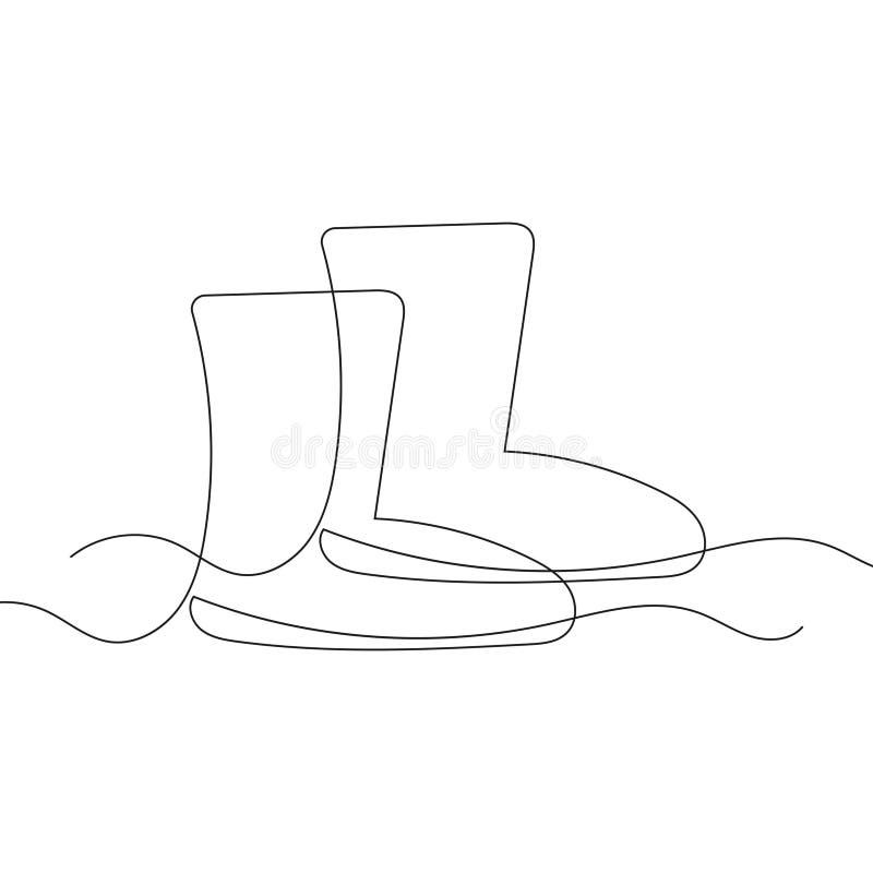 Hiking Boots Line Art Continuous Stock Illustrations – 11 Hiking Boots ...