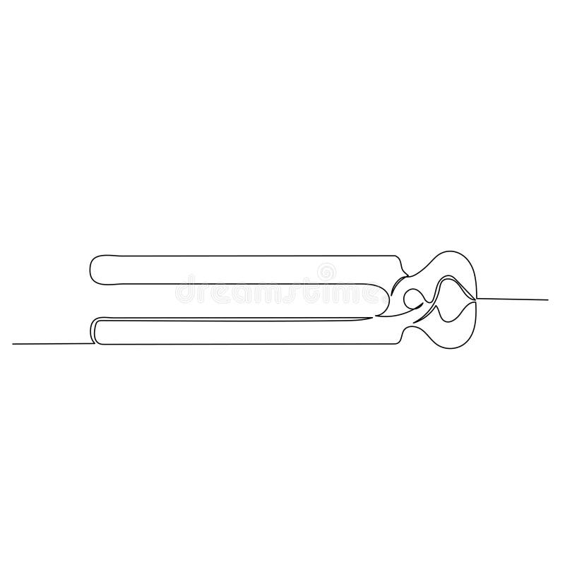 Continuous Line Drawing of a Wire Cutting Nail Puller Pincer. Simple ...