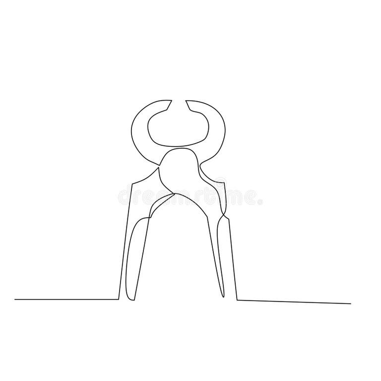 Continuous Line Drawing of a Wire Cutting Nail Puller Pincer. Simple ...