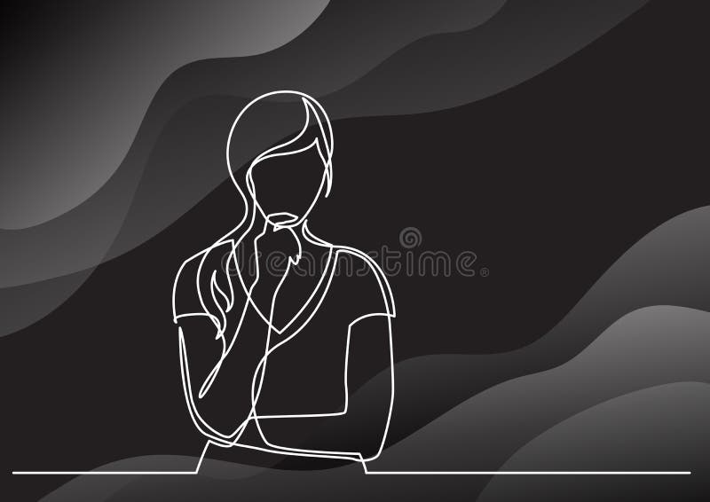 Confused Woman Line Drawing Stock Illustrations – 1,011 Confused Woman ...