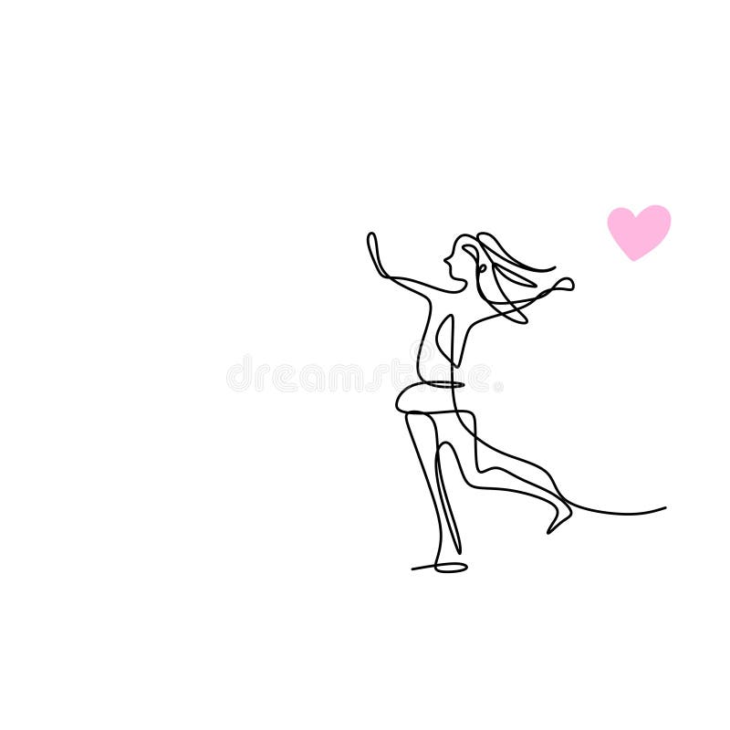 Continuous Line Drawing Man Woman Dancing Stock Illustrations 261