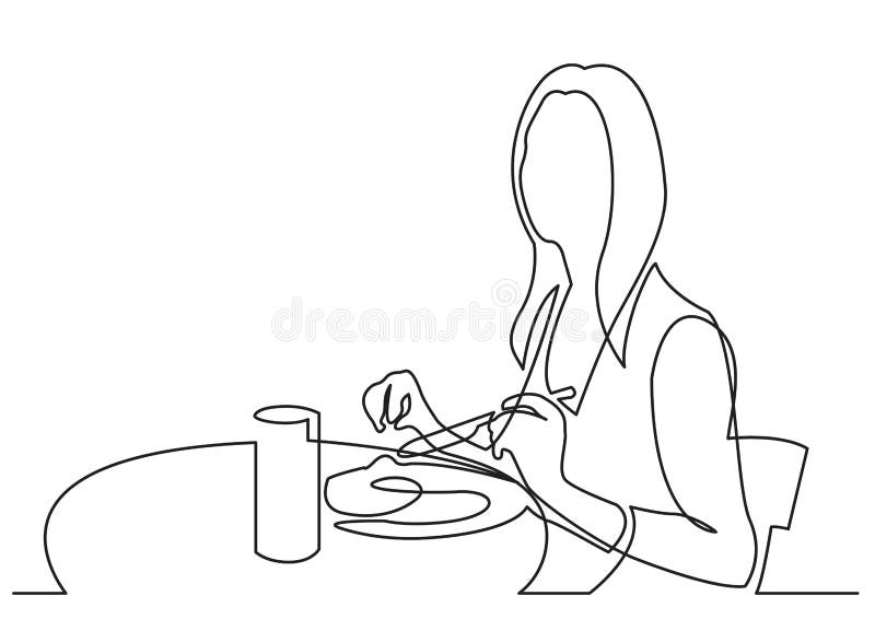 Continuous Line Drawing Dining Stock Illustrations – 400 Continuous ...