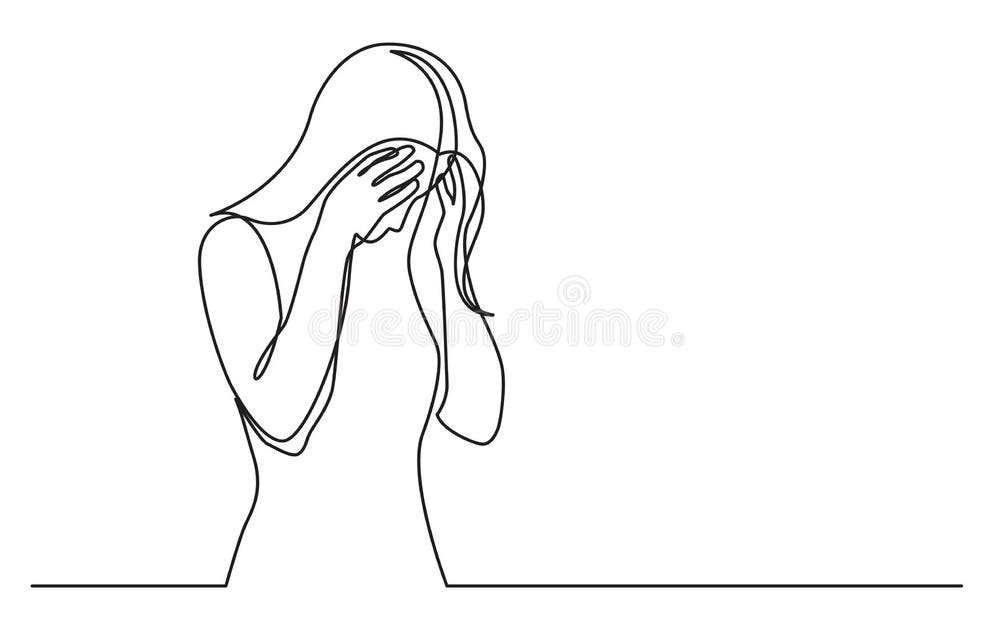 Crying Woman Line Art Stock Illustrations 2324 Crying Woman Line Art Stock Illustrations
