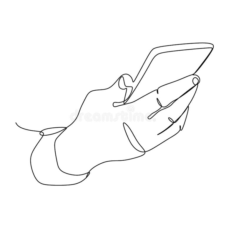 Continuous Line Drawing of Working with Laptop Computer. Dynamic ...