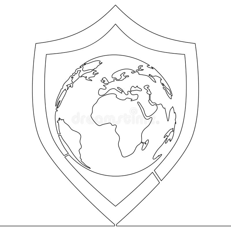 Planet with shield stock vector. Illustration of guardian - 29367008