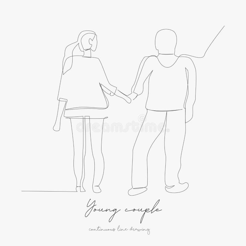 Continuous Line Drawing. Young Couple. Simple Vector Illustration ...