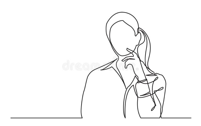 Line Drawing People Thinking Stock Illustrations – 3,528 Line Drawing ...