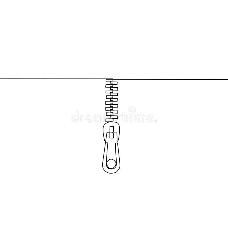 Continuous Line Drawing of Zip Stock Vector - Illustration of isolated ...