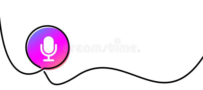 Continuous Line Drawn Gradient Mic Stock Vector - Illustration of line ...