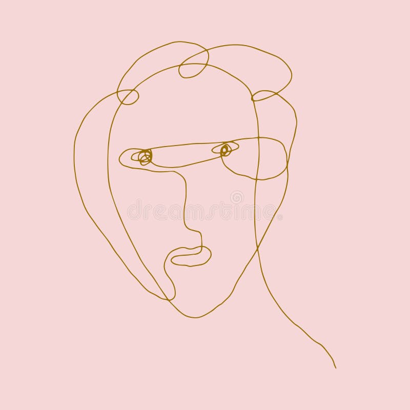 Continuous Line Face Abstract Art for Element, Decoration and ...