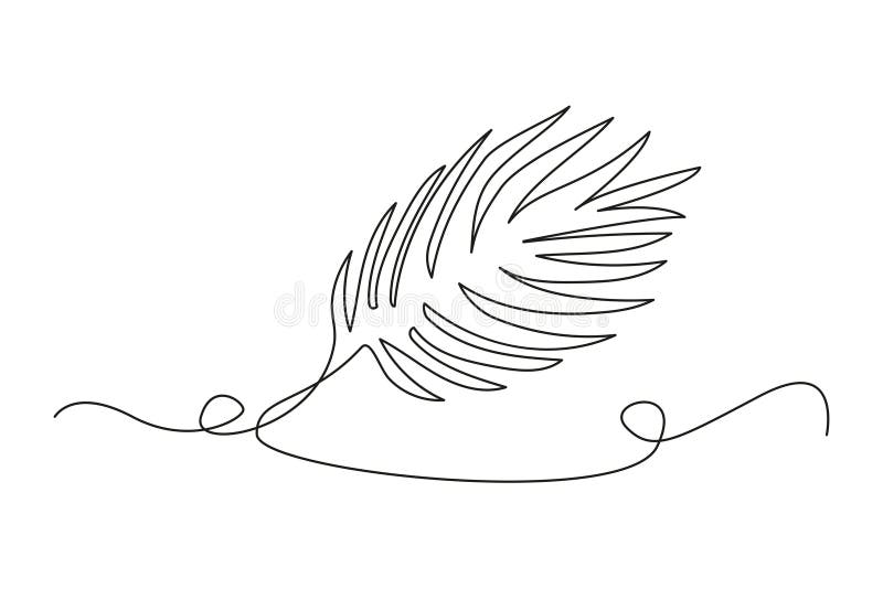 Continuous Line Feather Drawing. Vector Illustration. EPS 10 Stock ...