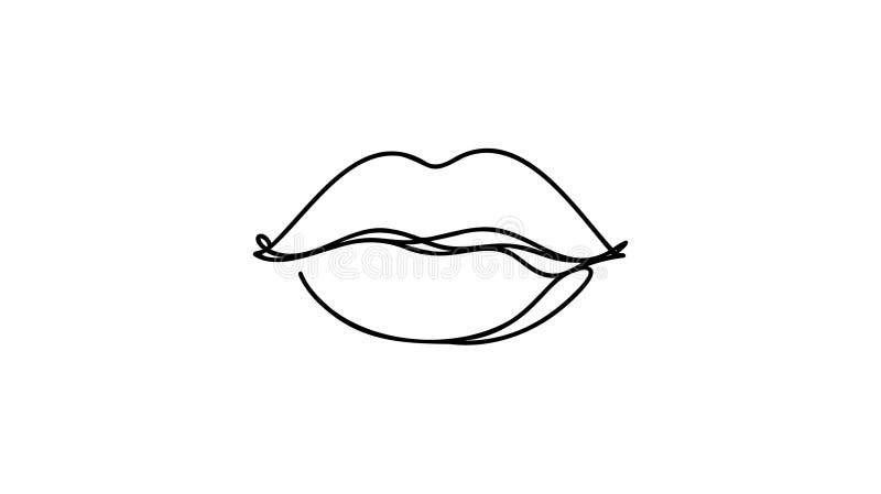 Continuous Line Female Lips, Vector Illustration Stock Vector ...