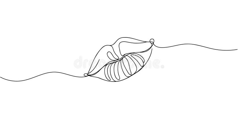 Continuous Line Female Lips, Vector Illustration Stock Vector ...