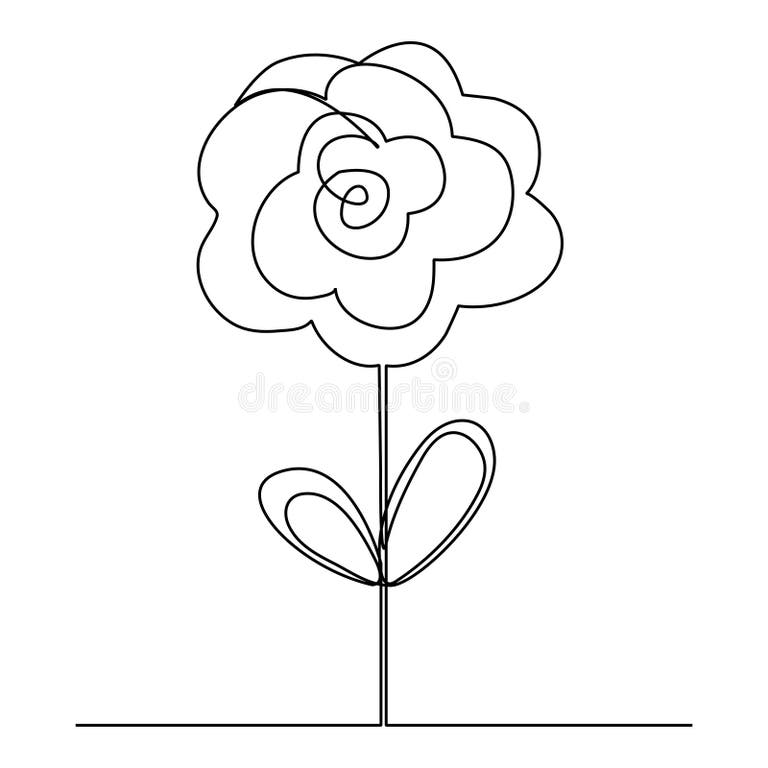 Continuous Line Drawing September Flower Stock Illustrations – 20 ...