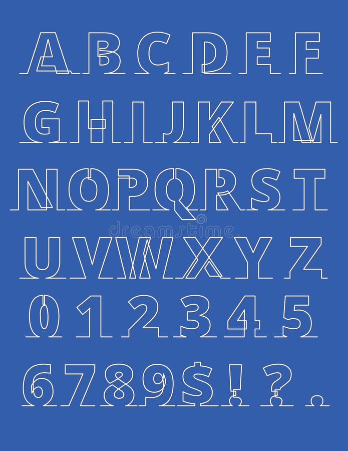 Continuous line font stock vector. Illustration of design - 68797768