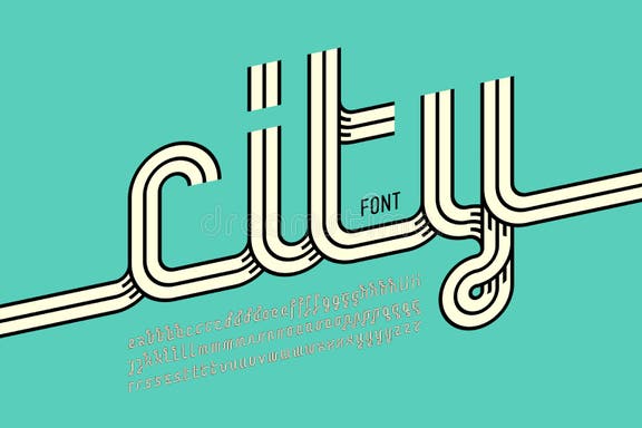 Continuous line font stock vector. Illustration of minimalist - 134679714