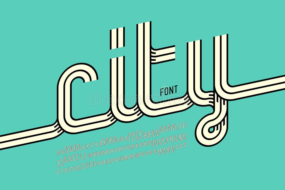 Continuous line font stock vector. Illustration of minimalist - 134679714