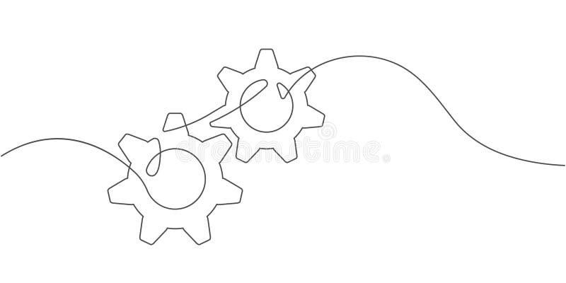 Continuous Line Gears .Engineering Drawing.Technical Drawing of Gears ...