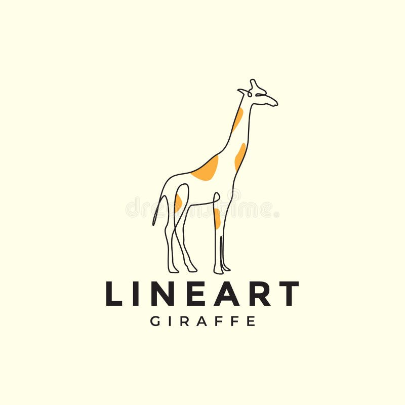 Continuous Line Giraffe Abstract Logo Design Vector Graphic Symbol Icon ...