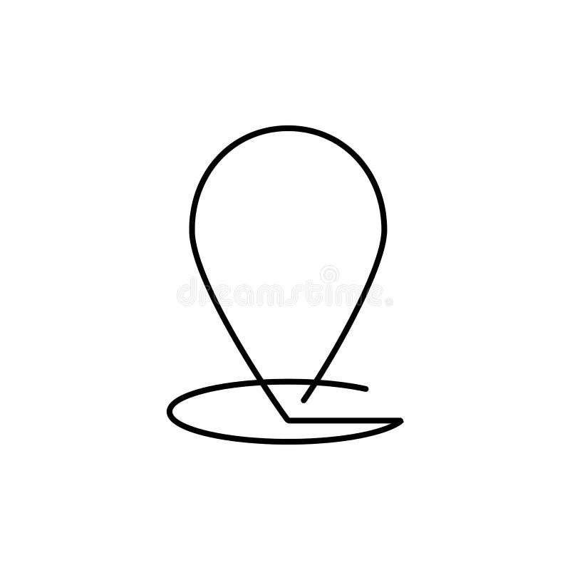 Continuous Line GPS Mark Drawn Single Line Vector Illustration Stock ...