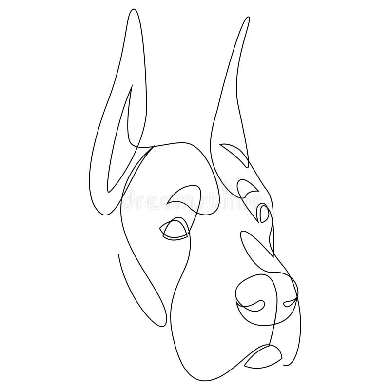 Doberman Dog Minimal Contemporary Illustration Stock Illustration ...