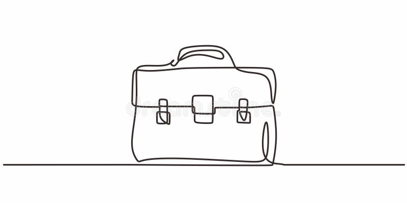 Continuous Line Hand Drawn Briefcase Object Stock Illustrations – 11 ...
