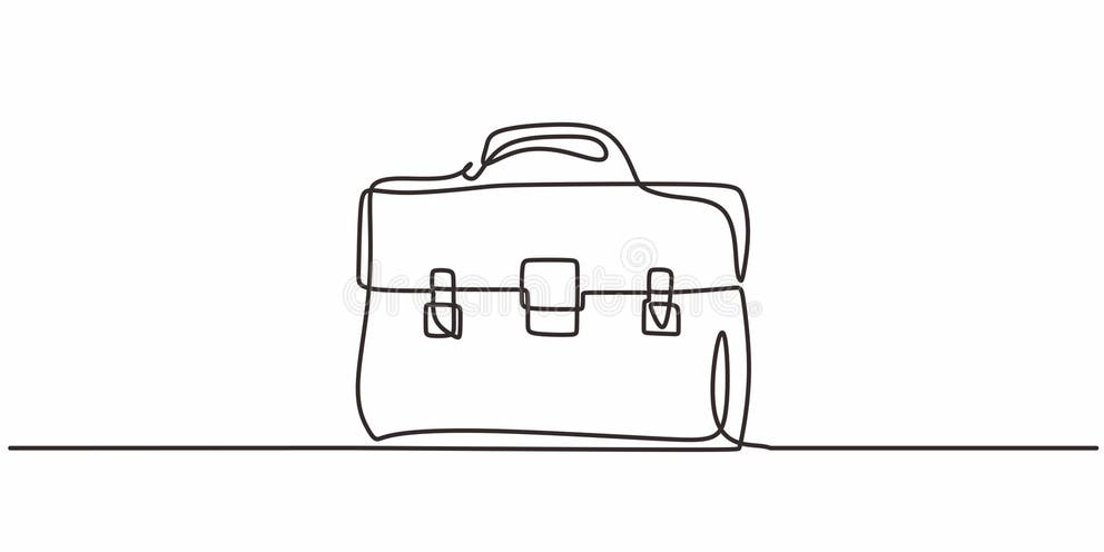 Continuous Line Hand Drawn Briefcase Object Stock Illustrations – 11 ...