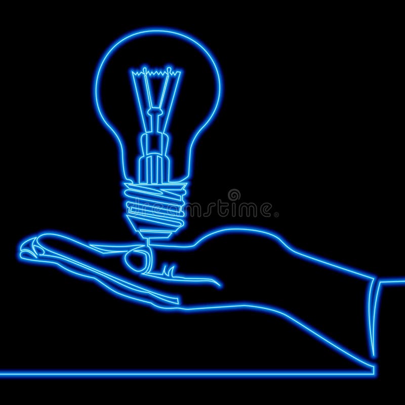 Neon Light Bulb Drawing Stock Illustrations – 749 Neon Light Bulb ...