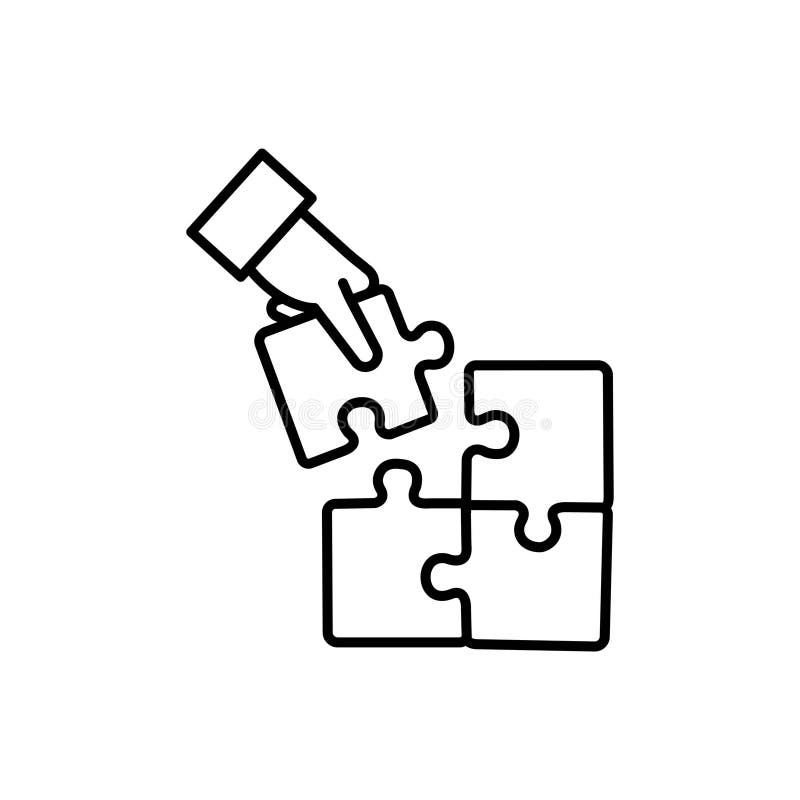 Hand Holding Puzzle. Solution and Strategy Icon Concept Isolated on ...