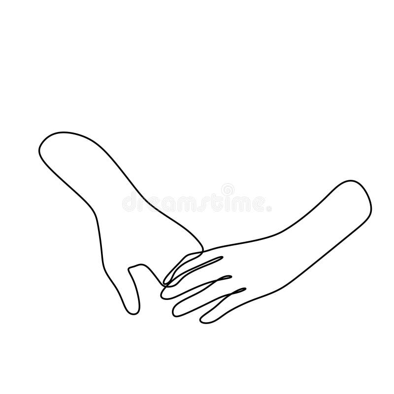 Continuous Line Hand. One Line Drawing. Beauty Hand Isolated on White ...