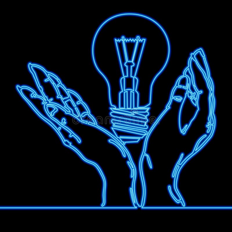 Hands Light Bulb Line Drawing Stock Illustrations – 180 Hands Light ...