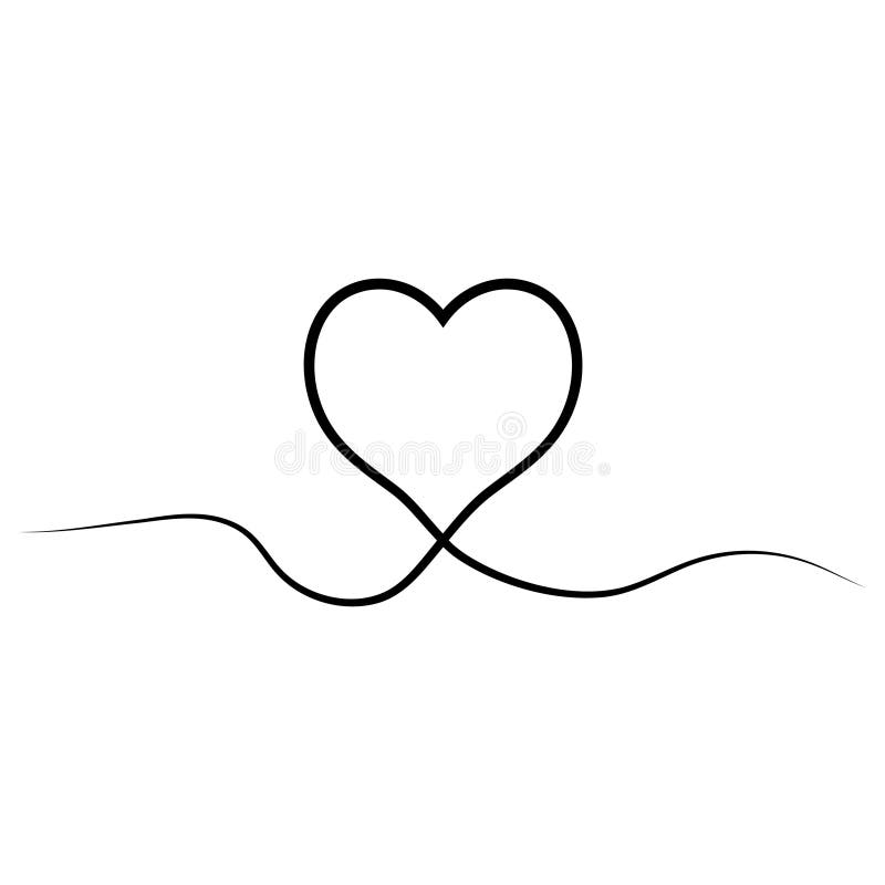 Continuous Line Heart Love, Connection, and Flowing Emotion Stock ...