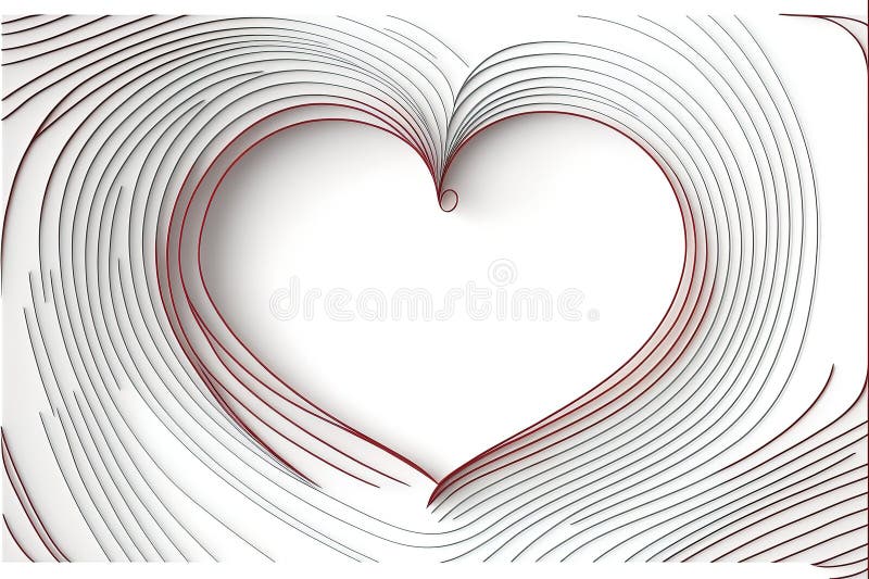 Continuous Line Heart Shape Border with Realistic. Generative AI Stock ...