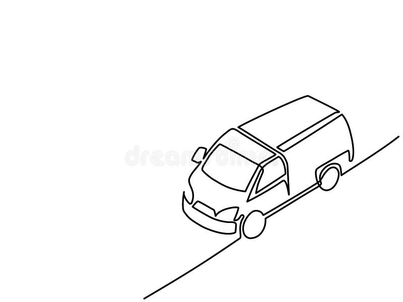 Continuous Line Isometric Drawing. Pickup Truck Stock Vector ...