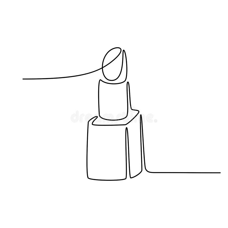 Continuous Line Drawing. Lipstick Stock Vector - Illustration of ...