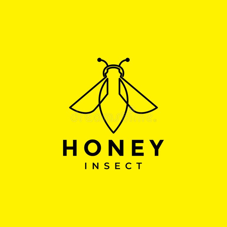 Continuous Line Minimal Bee Logo Design Stock Vector - Illustration of ...