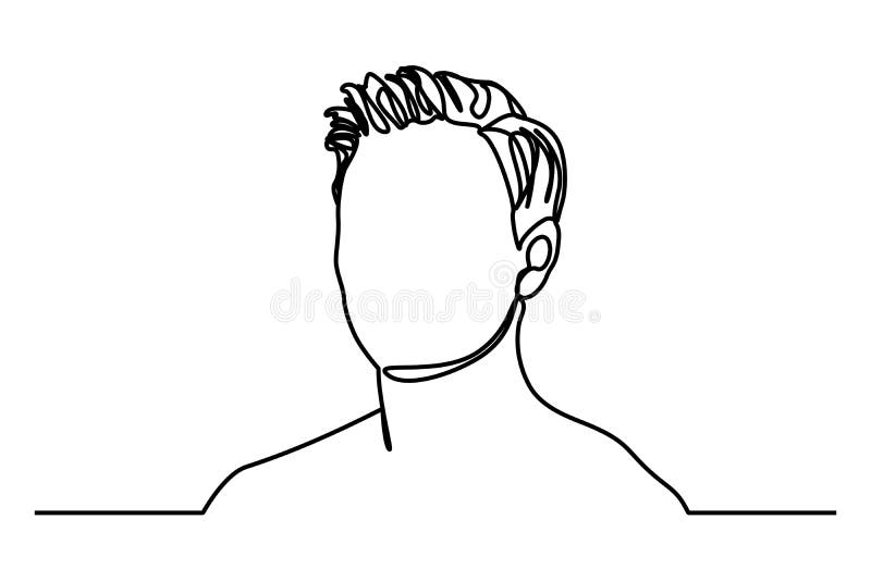Continuous Line Modern Hair Style Men Stock Vector - Illustration of ...