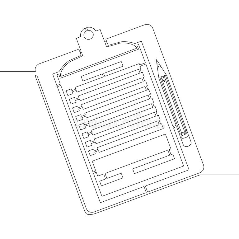 Clipboard Line Drawing Stock Illustrations – 2,292 Clipboard Line ...