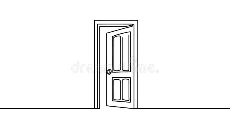 Continuous Line Door Stock Illustrations – 791 Continuous Line Door ...