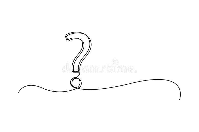 Continuous Line Question Mark. Conceptual Query Vector Illustration ...