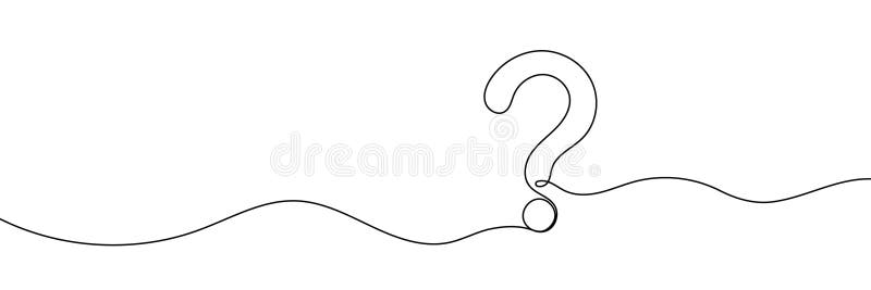Continuous Line Question Mark Icon in Sketch Style. Hand Drawn ...