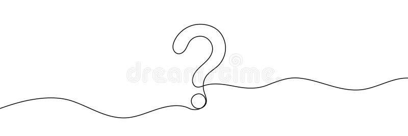 Continuous Line Question Mark Icon in Sketch Style. Hand Drawn ...