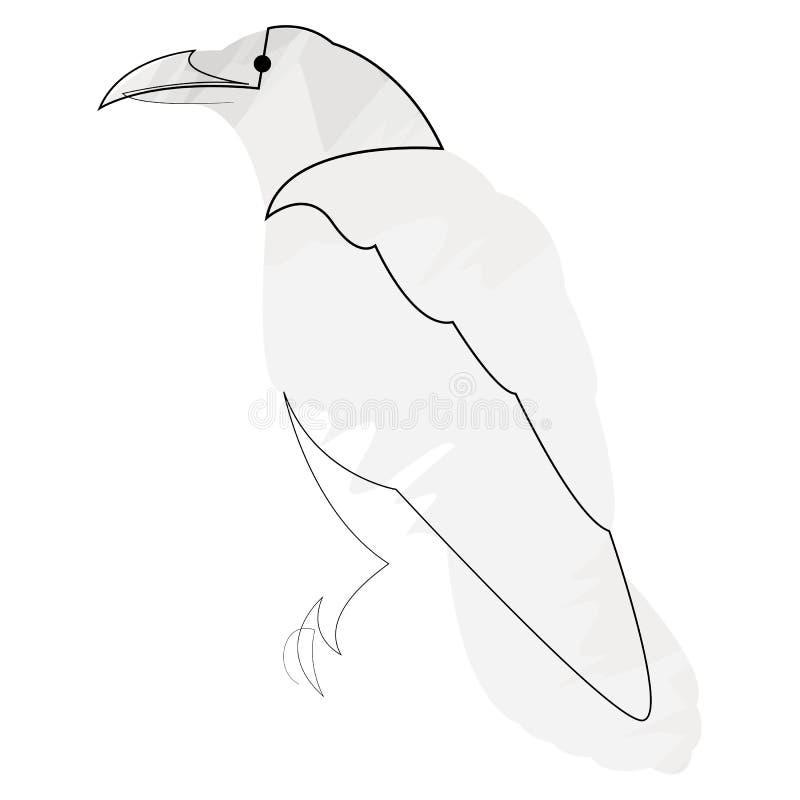 Continuous Line Raven. Single Line Minimal Style Crow Vector ...